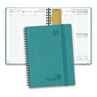 China Weekly Planner 100GSM Ivory Paper Vegan Leather 2023-2024 Donau Blue for sale