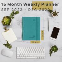 China Weekly Planner 100GSM Ivory Paper Vegan Leather 2023-2024 Donau Blue for sale
