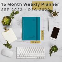 China 100GSM Hard Leatherette Paper Vertical Weekly Planner 8.75x6.5 Inch Pacific Green for sale