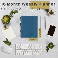 China ECO PU Leather 16-Month Weekly Planner 2023-2023 Night Blue 8.5x6.5 Inch for sale