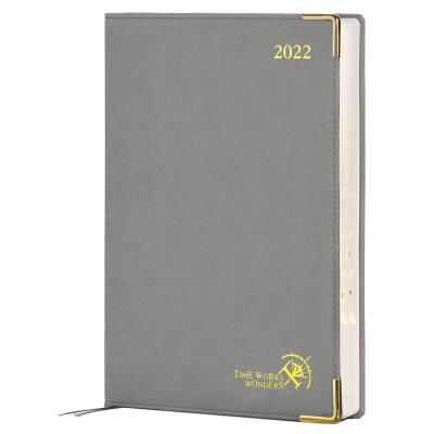 China A5 PU Hardcover Daily Planner 2023 12 Month One Page Per Day with Medal Protected Edges for sale