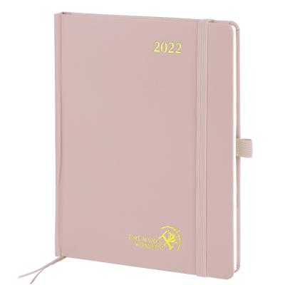 China 2023 Custom Hardcover Planner 80GSM Paper Light Pink 2 Pages Per Week 8.5x6.5 Inches for sale
