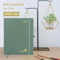 China Custom Casebound Student Weekly Planner Green Leatherette Cover 12-Month for sale
