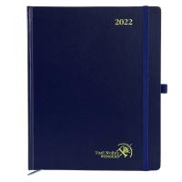 China Leatherette Hardcover Student Weekly Planner Navy Blue Custom Color for sale