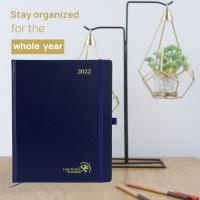 China Leatherette Hardcover Student Weekly Planner Navy Blue Custom Color for sale