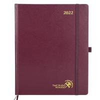 China Large Hardback Student Weekly Planner 2023 Bordeaux Leatherette 8.5x11 Inches for sale