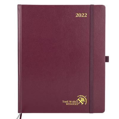 China Large Hardback Student Weekly Planner 2023 Bordeaux Leatherette 8.5x11 Inches for sale