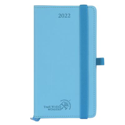 China Blue Spiral Pocket Size Weekly Planner 2023-2024 3.5x6.5 Inch with Card Slot for sale