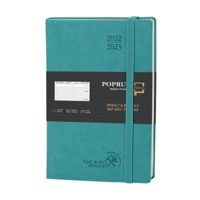 China Eco Friendly Softcover Weekly Planner 2023 16 Months Donau Blue 8.75x6.63 Inch for sale
