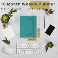 China Eco Friendly Softcover Weekly Planner 2023 16 Months Donau Blue 8.75x6.63 Inch for sale