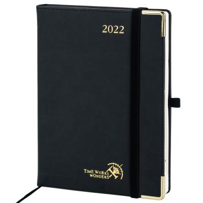 China OEM ODM Vertical Hourly Planner 2023 2024 PU Vegan Leather Cover 5.5x8 Inch for sale