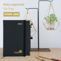China OEM ODM Vertical Hourly Planner 2023 2024 PU Vegan Leather Cover 5.5x8 Inch for sale