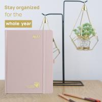 China 6.5x7.75 Hardcover 2023 Planner Pink Vertical Layout 80GSM Ivory Paper for sale