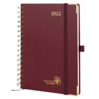 China 2023 Hardcover Spiral Weekly Planner 8.75 x 6.63 Inches Bordeaux FSC Paper for sale