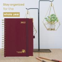 China 2023 Hardcover Spiral Weekly Planner 8.75 x 6.63 Inches Bordeaux FSC Paper for sale