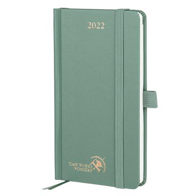 China Light Green Hardback Mini Weekly Planner 4.3x6.4 Inch Vertical Inner Pages for sale