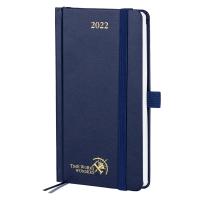 China Navy Blue Perforated Corners Small Academic Planner With Paper Folder for sale