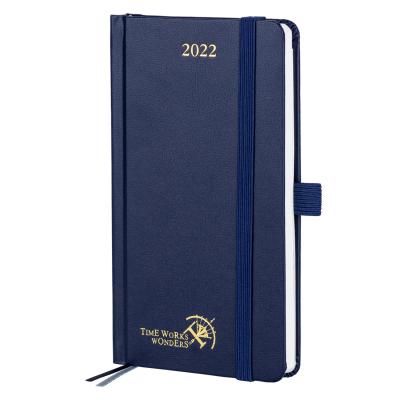 China Navy Blue Perforated Corners Small Academic Planner With Paper Folder for sale