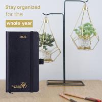 China 6.3x3.4 Inch Compact Weekly Planner 2023 Hard Leatherette Cover Hourly Schedule Monthly Tabs for sale