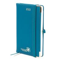 China 6.75x4 Inch Weekly Travel Planner 2023 Pacific Green PU Leather Cover for sale