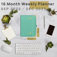 China OEM ODM Green Weekly Monthly Planner 2023 2023 Medium Size 6.5x9 Inches 100GSM Paper for sale