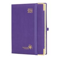 China FSC Purple PU Cover Hardcover Academic Planner 6.5x9 Inch 12-Month Agenda for sale
