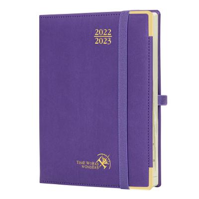 China FSC Purple PU Cover Hardcover Academic Planner 6.5x9 Inch 12-Month Agenda for sale