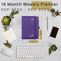 China FSC Purple PU Cover Hardcover Academic Planner 6.5x9 Inch 12-Month Agenda for sale