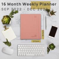 China FSC Pink Large Academic Planner With 2 Page Monthly Weekly Spread for sale