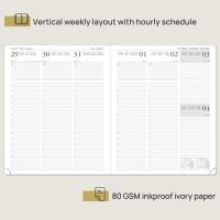 China Custom Brown Softcover Large Academic Planner 8.75x10.5 Inches Monthly Tabs for sale