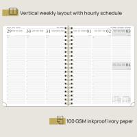 China Black Hardcover Weekly Academic Planner 10.38x8.5 Inch Custom Logo Printing for sale