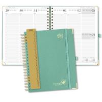 China Hardback Weekly Academic Planner 16 Month 2023-2024 Green Cover 10.38x8.5 Inch for sale