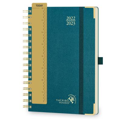 China Spiral Student Weekly Planner 2023 2023 Pacific Green Hardcover 6.5x8.5 Inch 16 Month for sale
