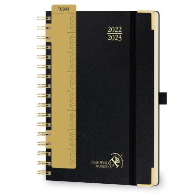 China Hardcover Spiral Bound Weekly Planner 2023-2024 6x8 Inch Customizable for sale