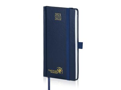 China 4.25x6.75 Inch Student Weekly Calendar Planner Navy Blue PU Cover 12 Month for sale