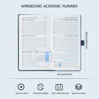 China 4.25x6.75 Inch Student Weekly Calendar Planner Navy Blue PU Cover 12 Month for sale
