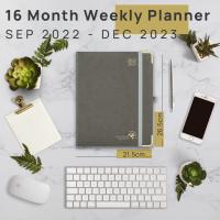 China Soft Cover Student Weekly Planner Grey With 30 Minute Intervals for sale