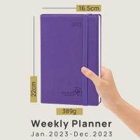 China Purple Softcover Weekly Academic Planner 6.5x8.5 Inch Hourly Schedule Monthly Tabs for sale