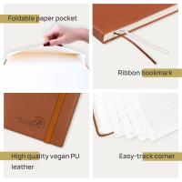 China 6.5x8.5 Inch Brown Custom Weekly Planner 2023 Softcover Monthly Tabs 100gsm Paper for sale