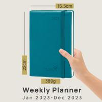 China Custom Academic Planner Vertical Layout 6.5x8.5 Inch Monthly Tabs Pacific Green for sale