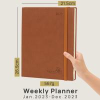 China 10.5x8.5 Inch 2023 Daily Weekly Planner 100gsm Ink Resistant Paper for sale