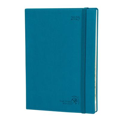 China Custom Weekly Planner 2023 10.5x8.5 Inch Night Blue Soft Cover with Elastic Band for sale