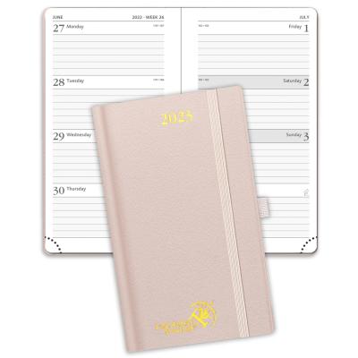 China Custom Academic Planner Mini 4.25x6.75 Inch 2023 Personal Calendar Planner Pink for sale