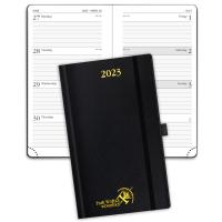China 4.25x6.75 Inch Mini Weekly Planner 2023 Black Hardcover Case Bound 100 GSM for sale