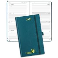 China Custom Mini Weekly Planner 2023 Hardcover 6.25x4.75 Inch Pacific Green for sale