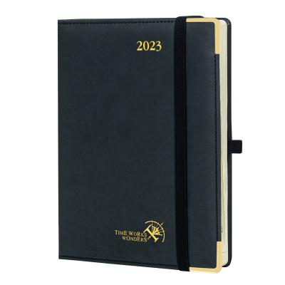 China Medium 6.5x8.5 Inch Weekly Planner 2023 PU Cover Monthly Tabs Student Agenda for sale