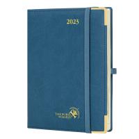China Night Blue 6.5x8.5 Inch 2023 Weekly Monthly Planner PU Hardcover Custom for sale