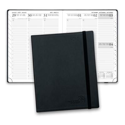China Custom Black Softcover Planner 2023 6.5x8.5in Daily Weekly Monthly Agenda with Tabs for sale