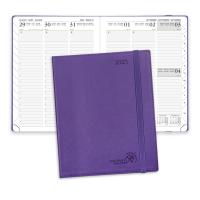 China 2023 Weekly Planner 6.5x8.5 Inch Softcover PU Leather Two Page Per Week Vertical Layout Purple for sale