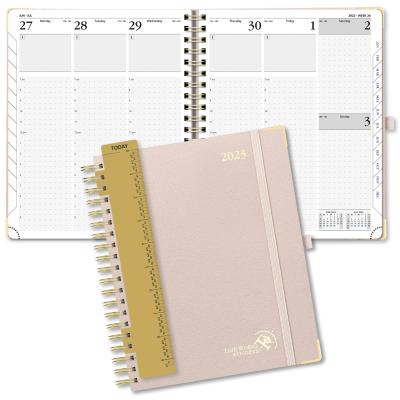 China Custom 6.5x8.5 Inch 2023 Weekly Monthly Planner Light Pink Hard Cover 100pcs MOQ for sale
